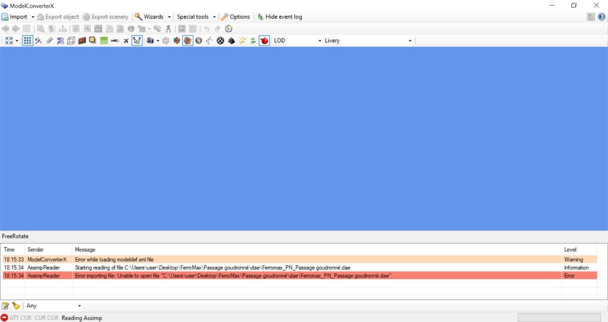 Erreur dans modelconverterx - Création/Modding - RW Central