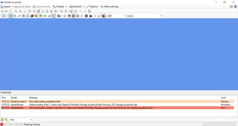 Erreur dans modelconverterx - Création/Modding - RW Central